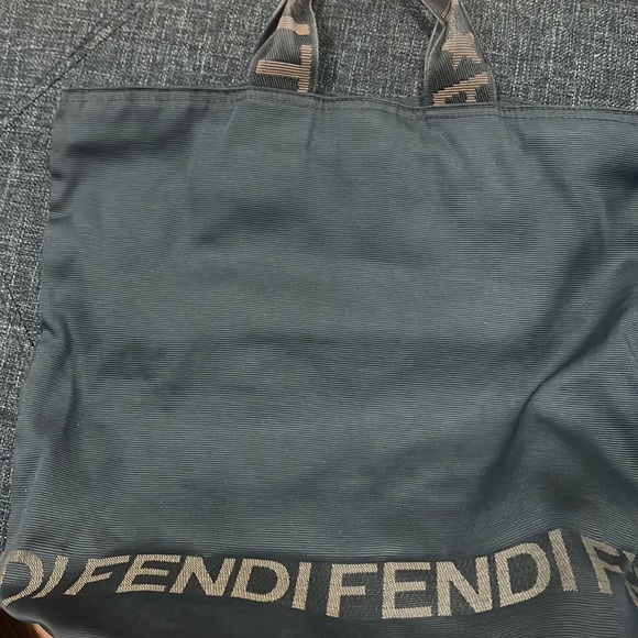 Fendi | Bags | Fendi Authentic Vintage Roma Logo Black Tote Bag | Poshmark